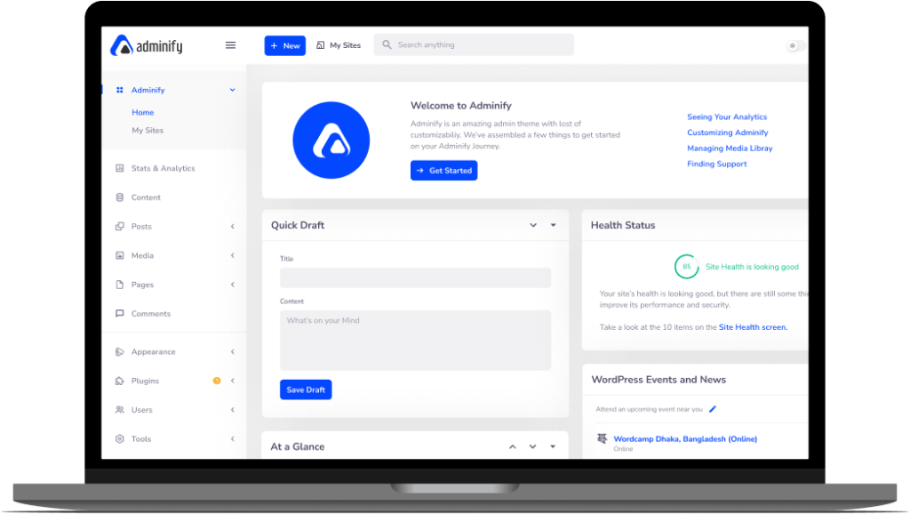#1 WordPress Custom Dashboard Plugin - WP Adminify