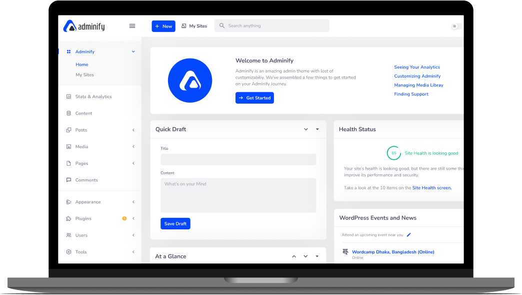 #1 WordPress Custom Dashboard Plugin - WP Adminify