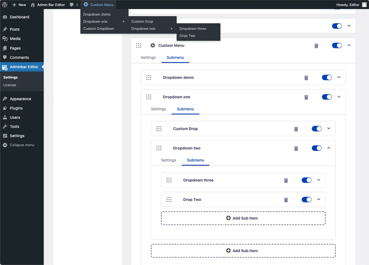 WordPress Toolbar Editor : Free Admin Bar Customization Tips
